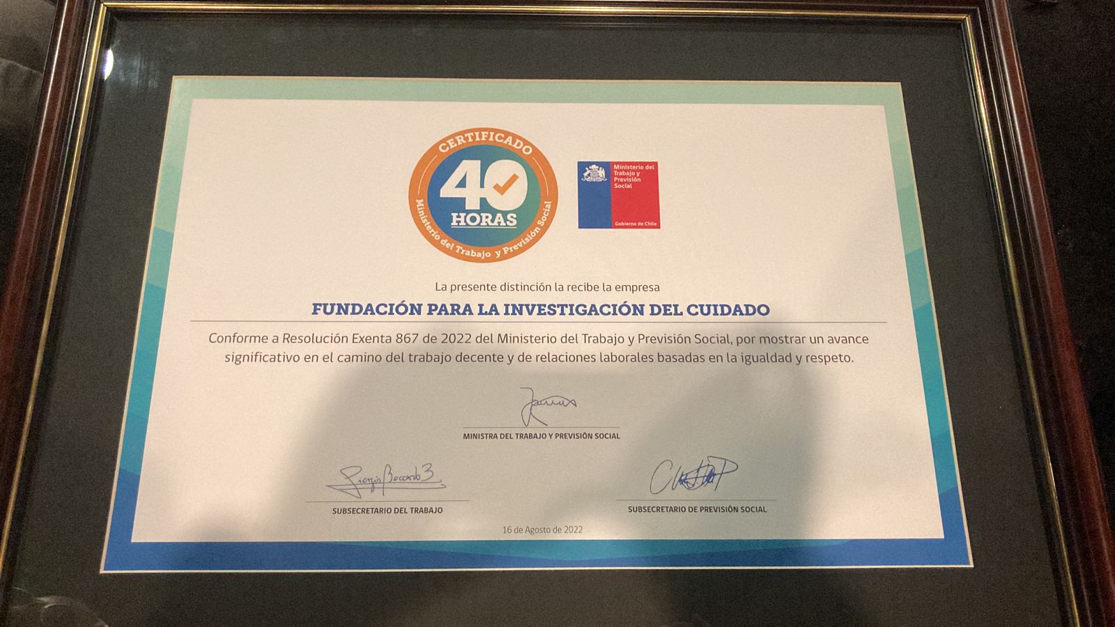 Instituto MICARE recibe el Sello 40 horasque da el Ministerio del ...